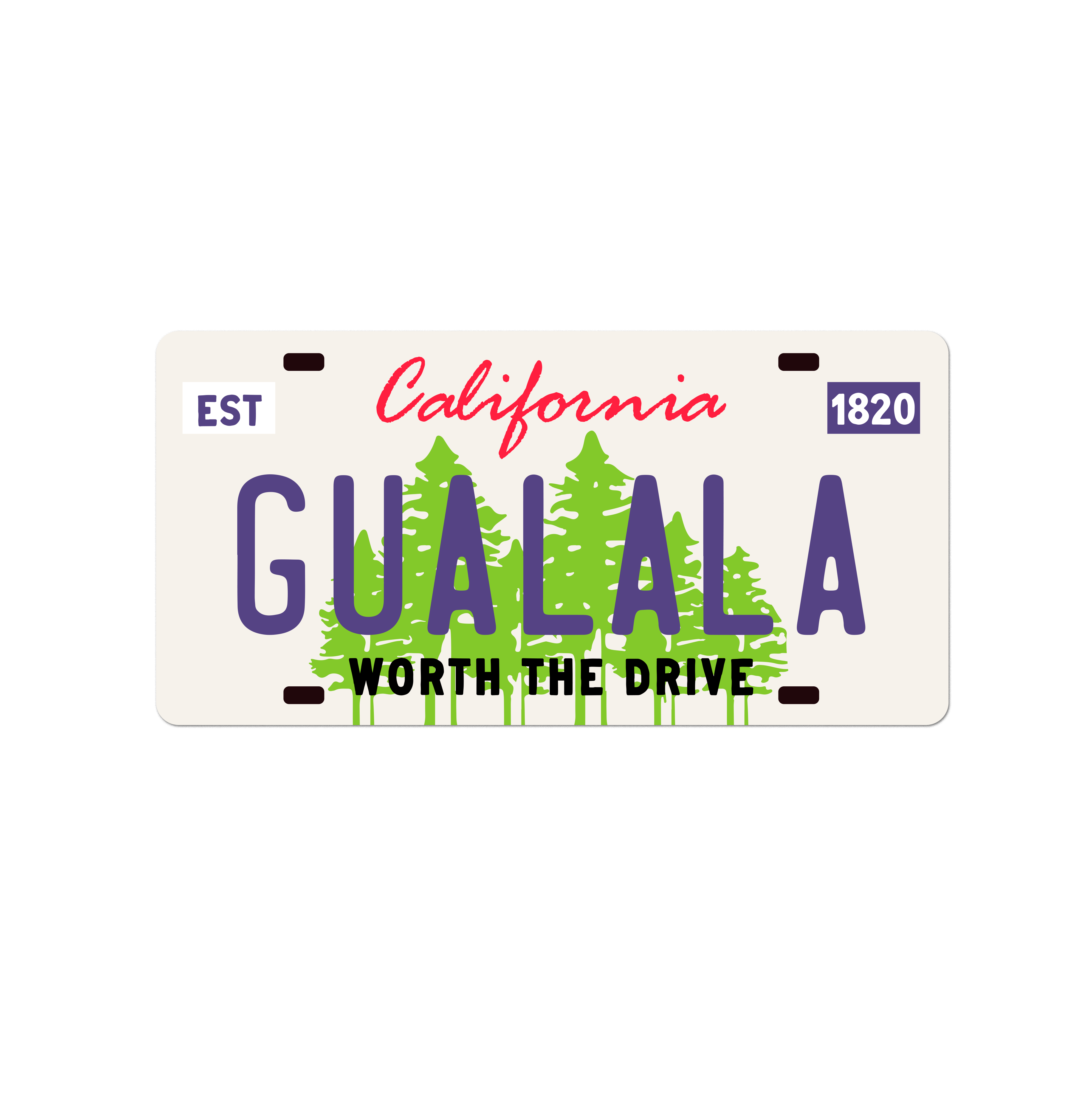 Gualala Plate Sticker – Sweet Bippy Press